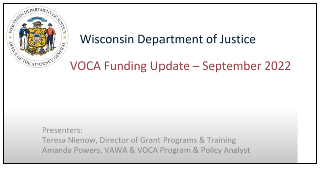 VOCA Funding Update from OCVS