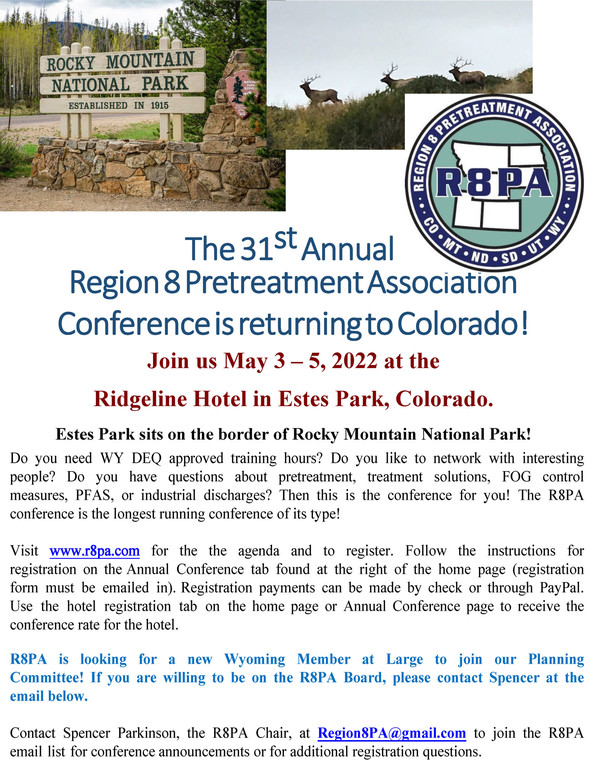 R8PA Annual Conference WY DEQ Approved Core Training Opportunity