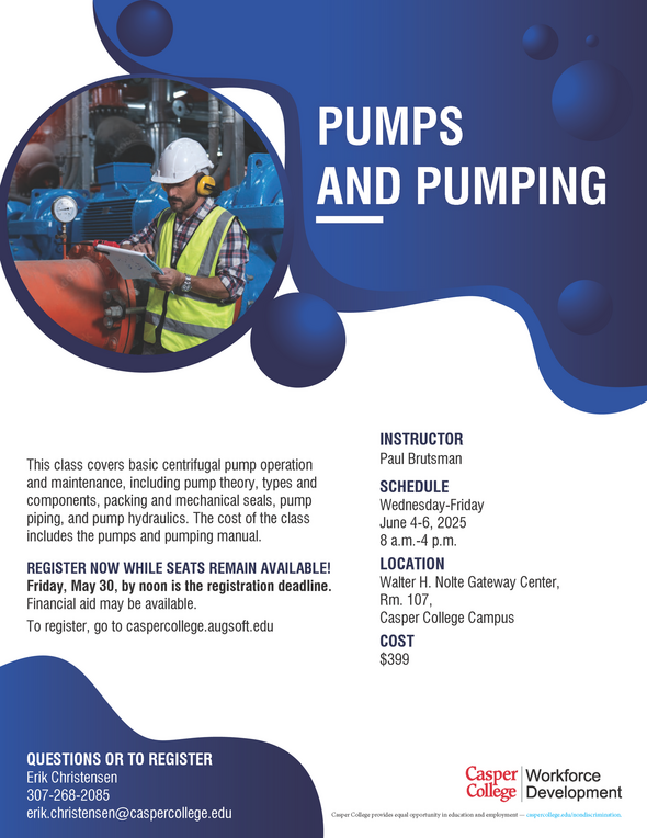 Pumps and Pumping WY DEQ Approved Core Training Opportunity